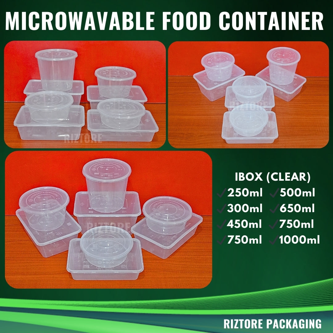 IBOX RE/RO Clear Microwavable Containers 10pcs/pack – Riztore Packaging