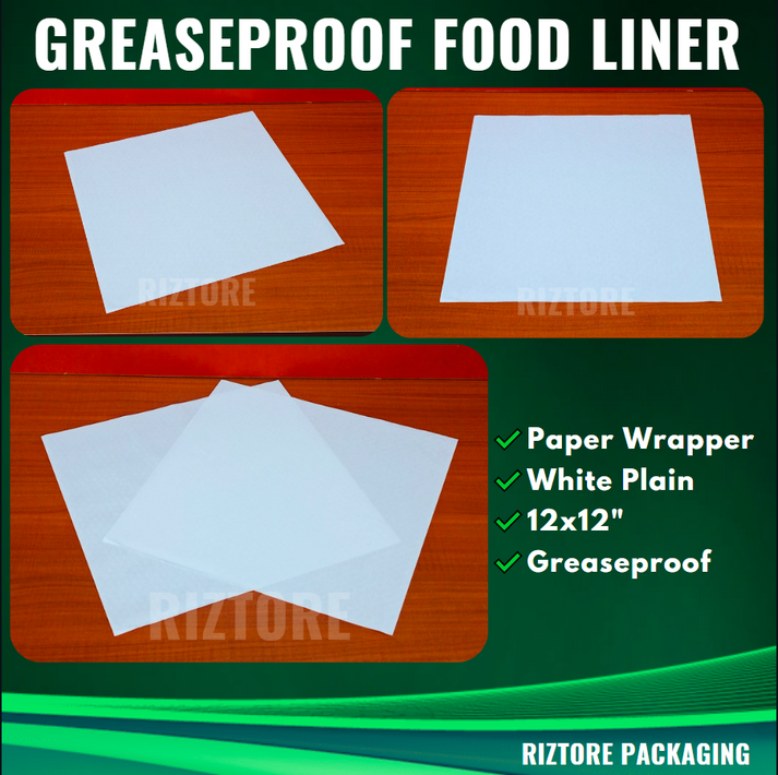 PACK Greaseproof Paper Food Liner 12x12 inches – Riztore Packaging