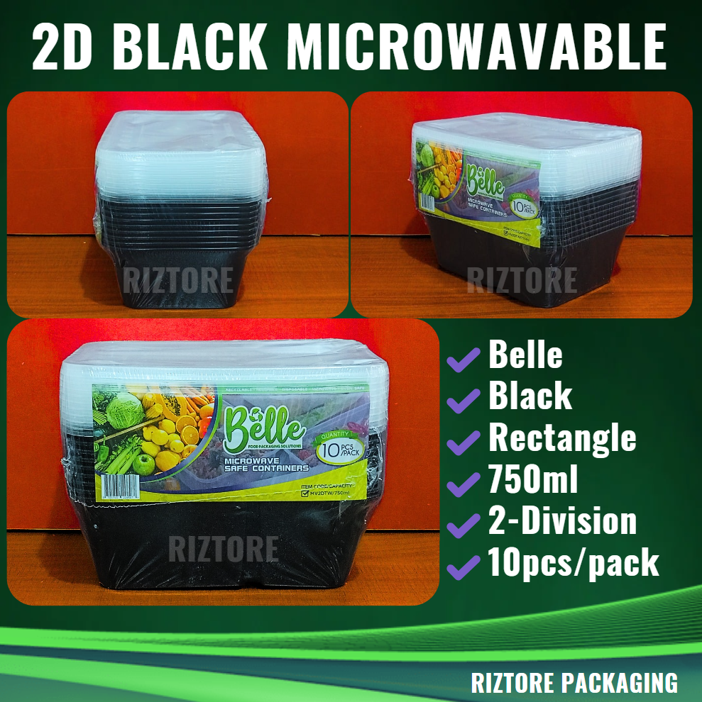 BELLE Microwavable Container 2 Division 10pcs/pack – Riztore Packaging