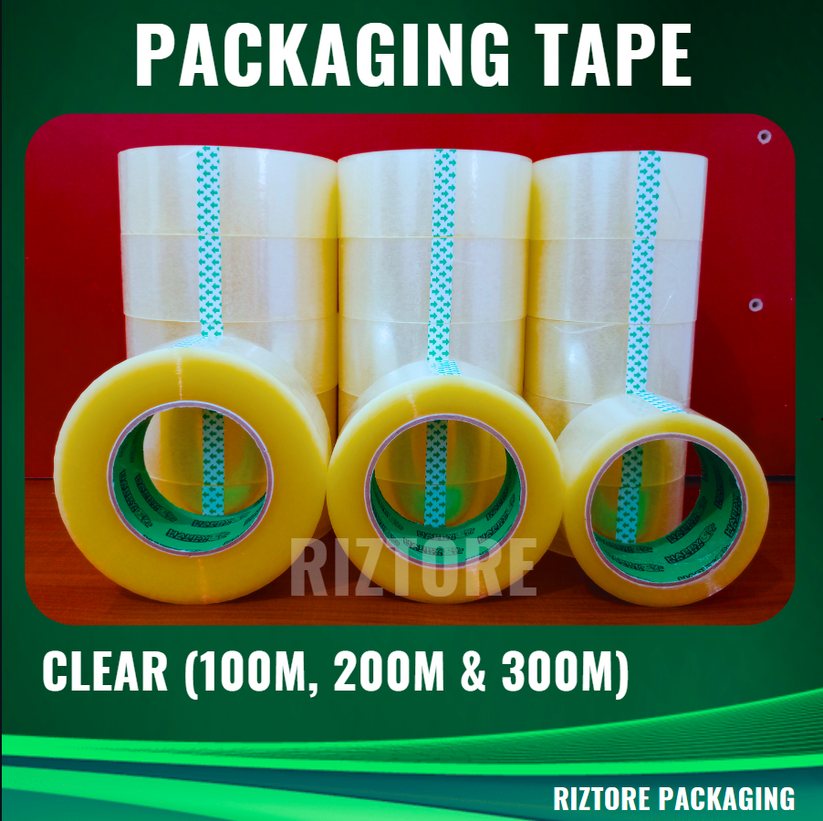 Packaging Tape Clear 100m, 200m, 300m – Riztore Packaging