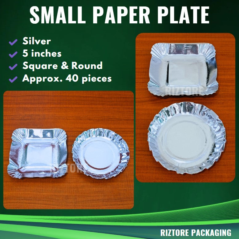 Small Paper Plate (Silver) – Riztore Packaging