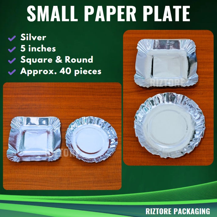 Small Paper Plate (Silver) – Riztore Packaging