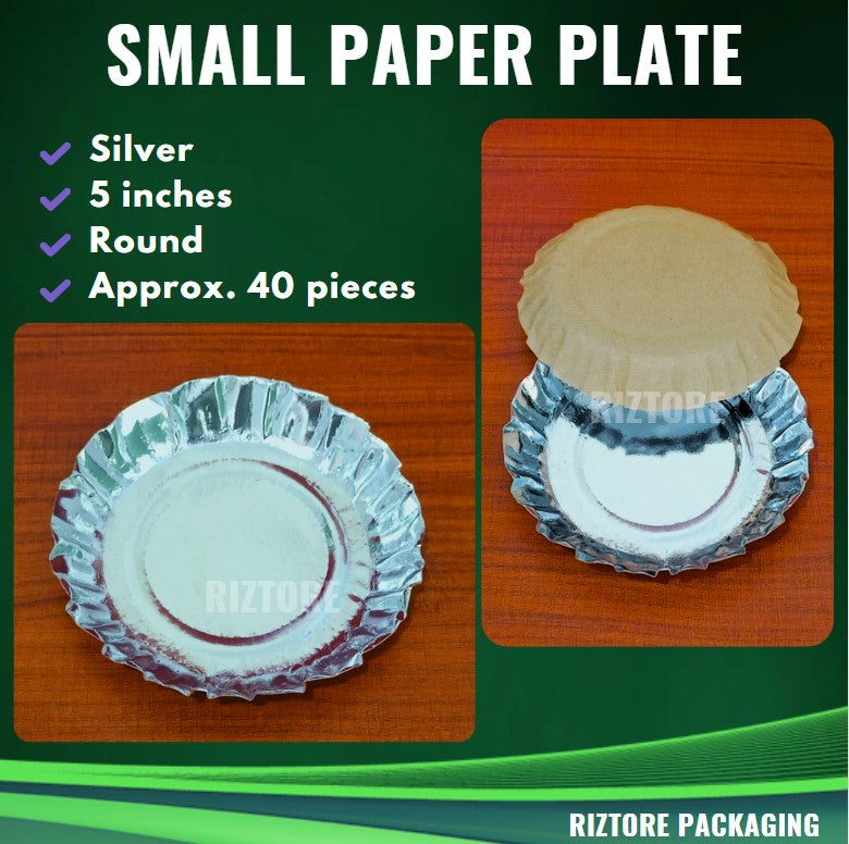 Small Paper Plate (Silver) – Riztore Packaging