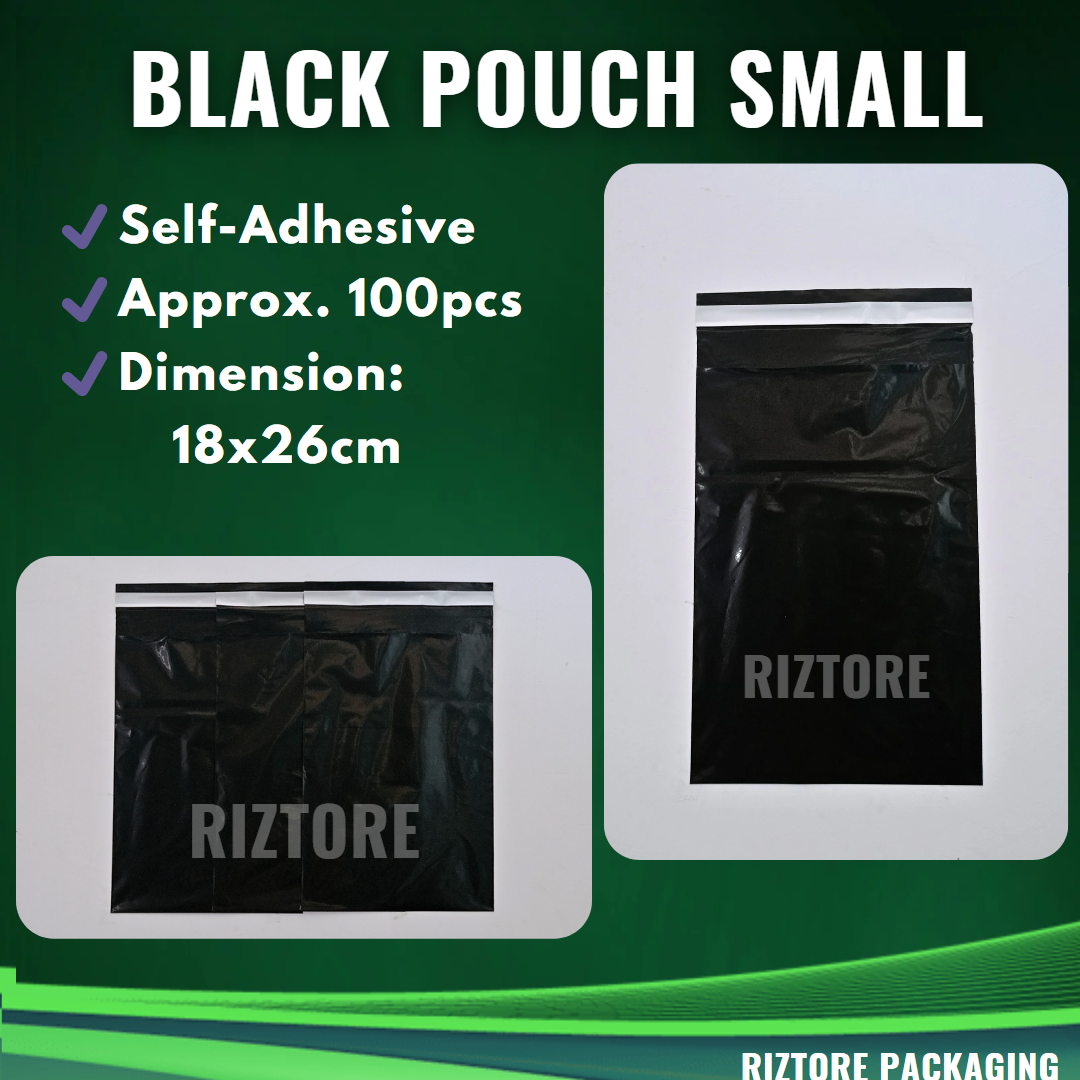 Plain Black Pouches – Riztore Packaging